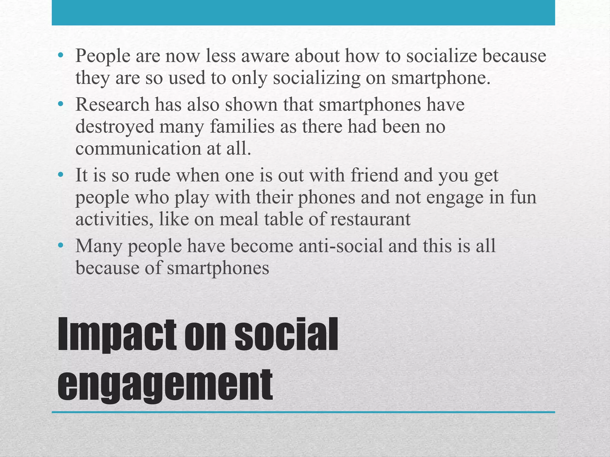 Impact of smartphones | PPTX