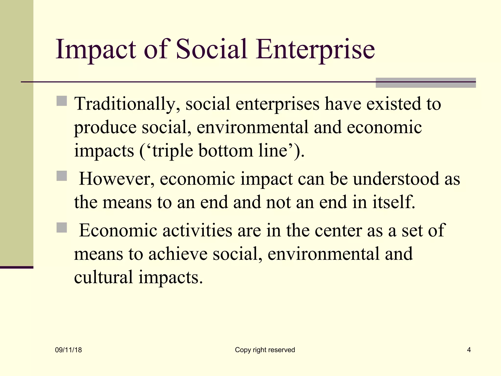 Impact of social enterprises | PPT