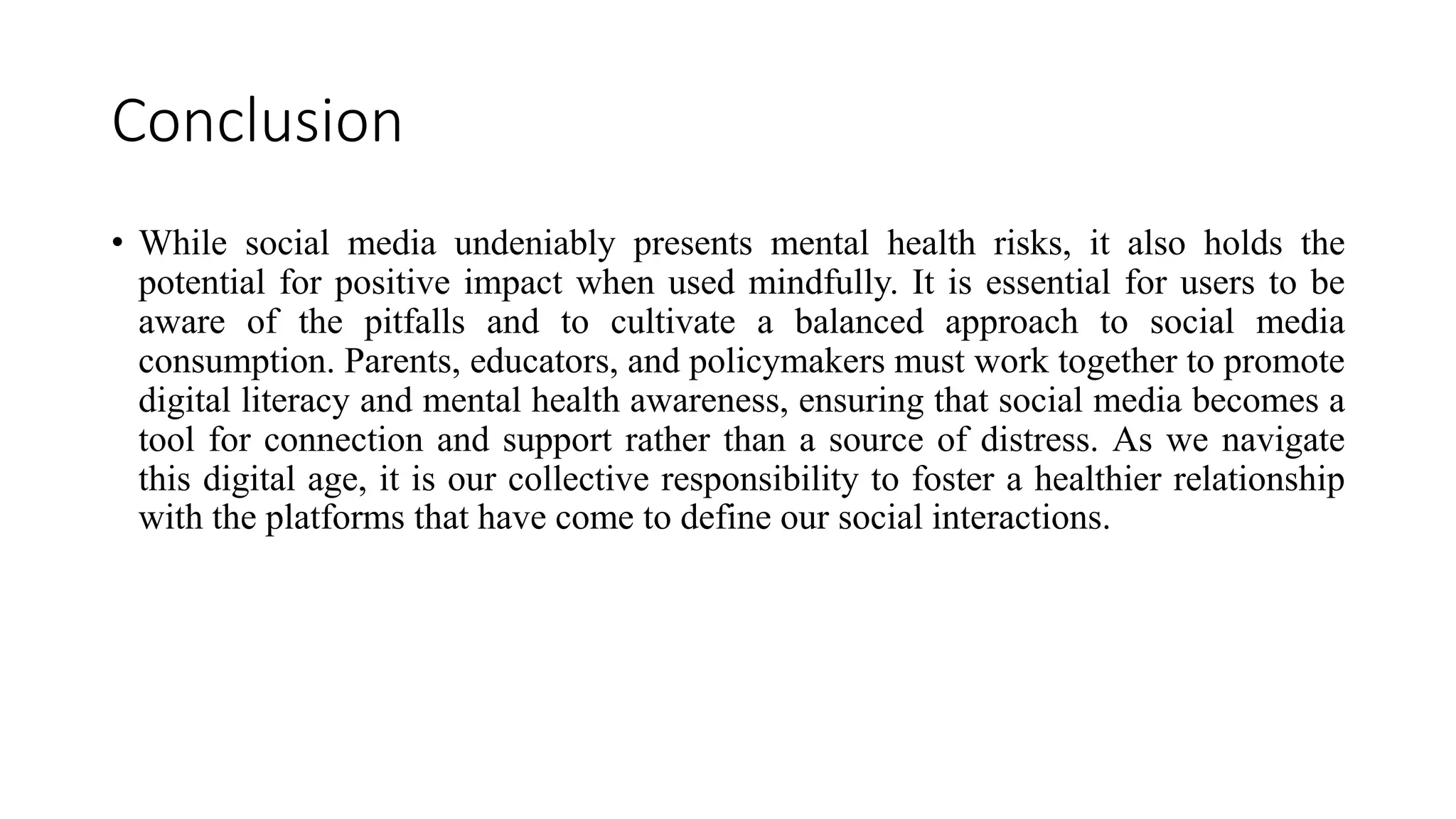 Impact of Social Media on Mental Health | PPTX