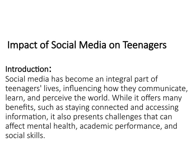 Impact Of Social Media on teenagers.pptx