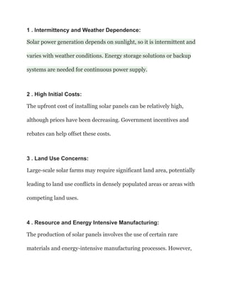 Impact of solar energy on human. environment benefitt | PDF | Gas and ...