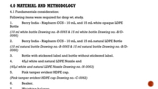 Impact of sticker label and bottle colorant on drop wt. for ophthalmic ...