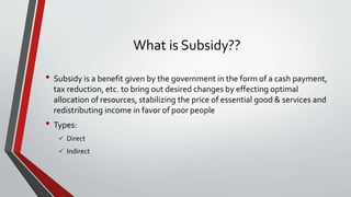 Impact of subsidies on indian economy | PPTX