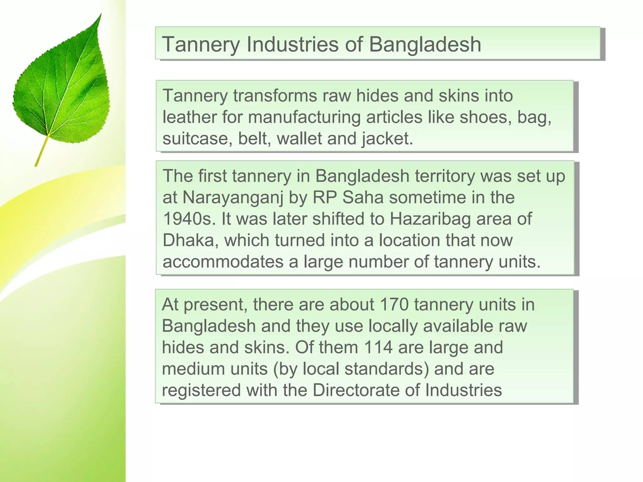 Impact of tannery industry on environment | PPT
