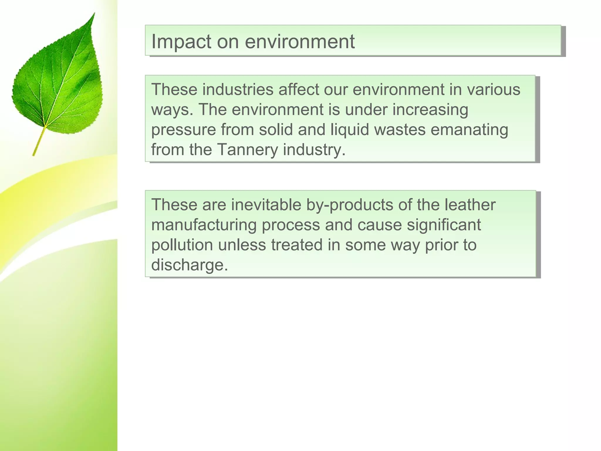 Impact of tannery industry on environment | PPT