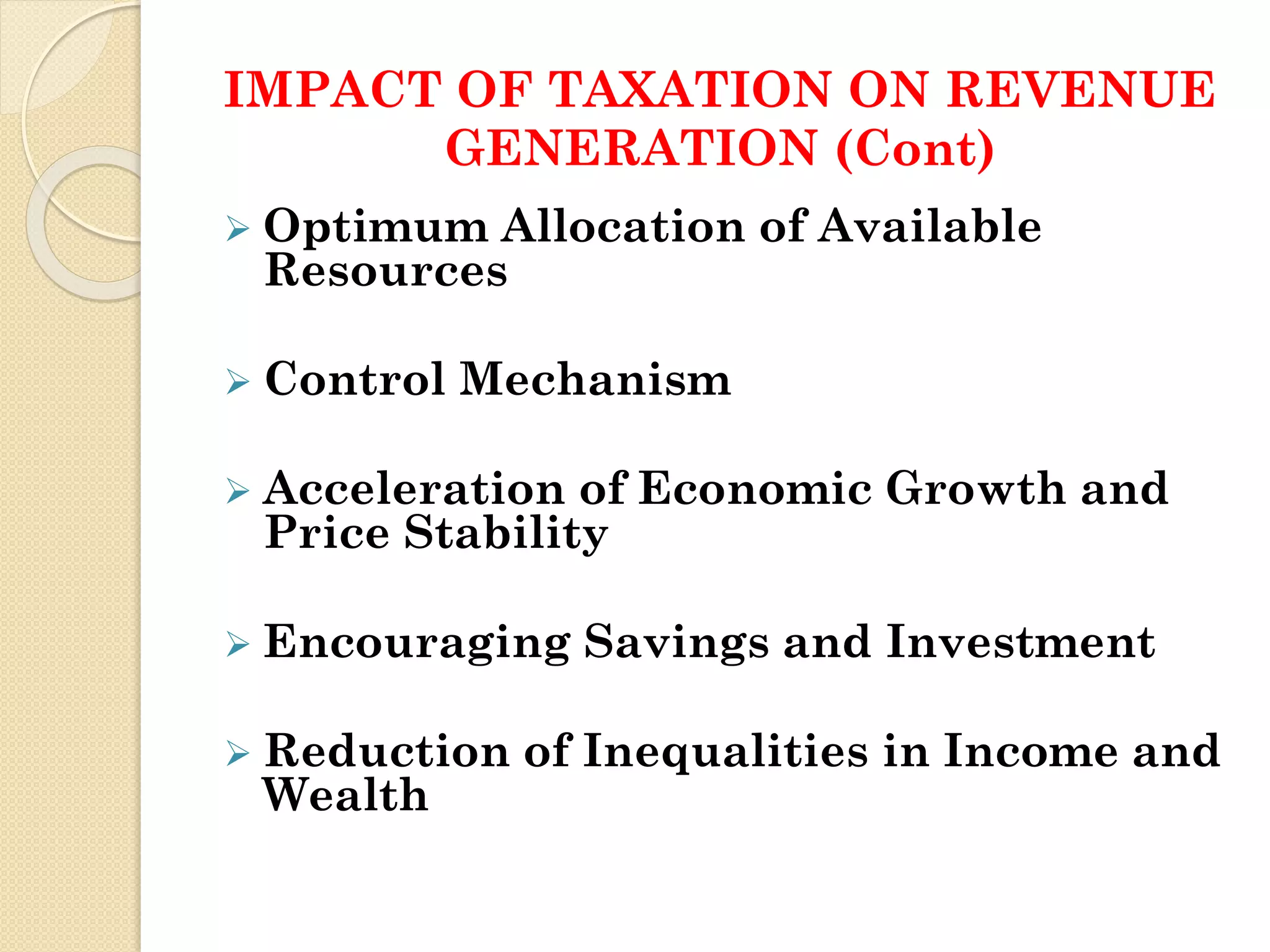 Impact of taxation on gov revenue generation in nigeria | PPT