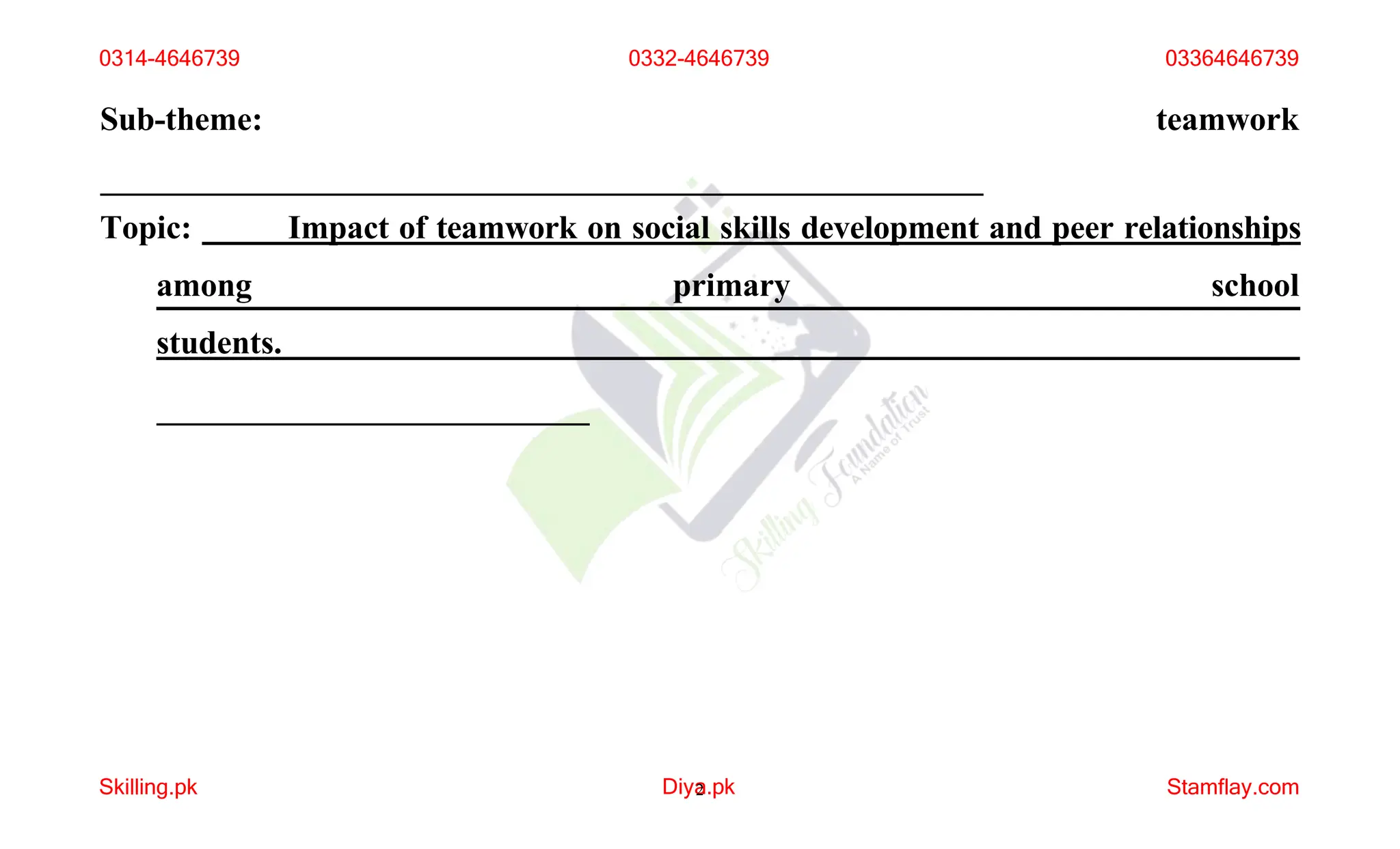 Impact of teamwork on social skills development and peer relationships ...