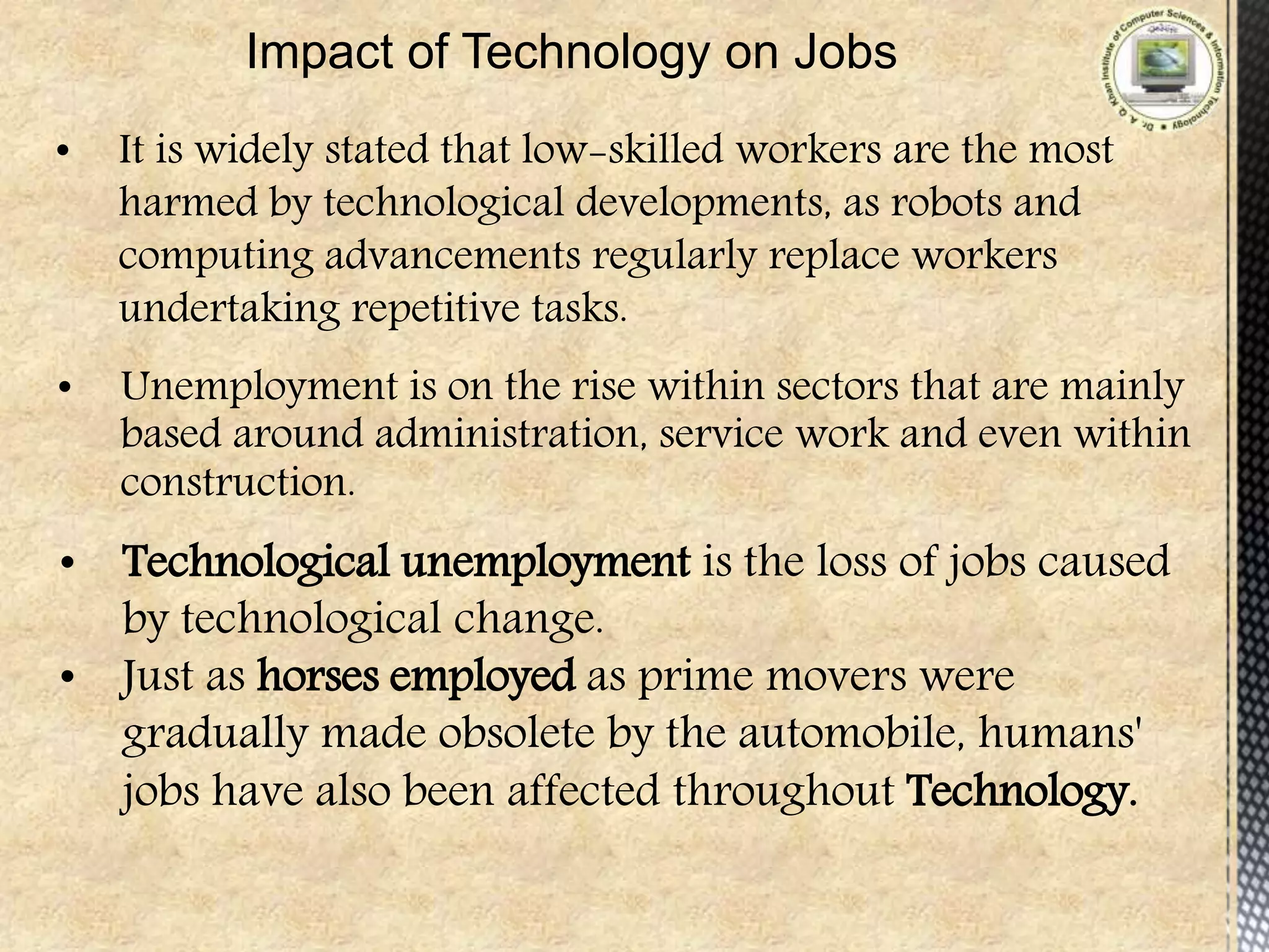 Impact of Technology on Job | PPTX