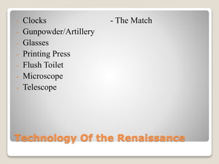 Impact of technology during the renaissance | PPTX