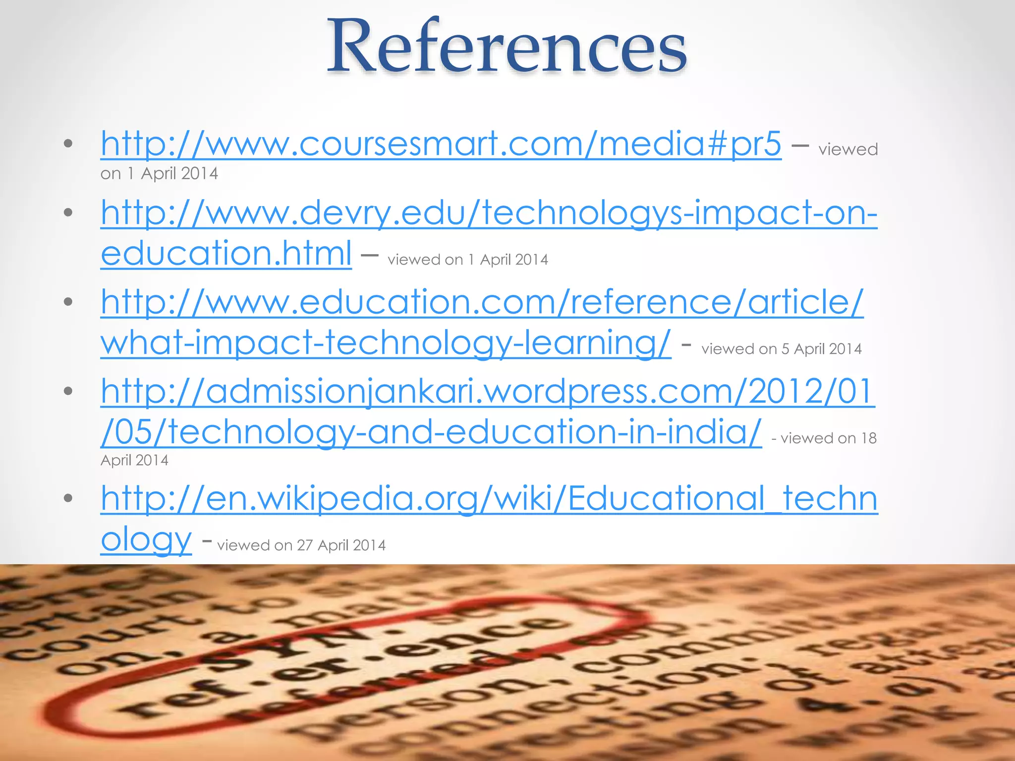 Impact of technology on education | PPTX