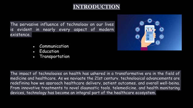 IMPACT OF TECHNOLOGY And its effect on health | PPTX | Technology ...
