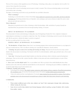 Impact of Technology on School | PDF