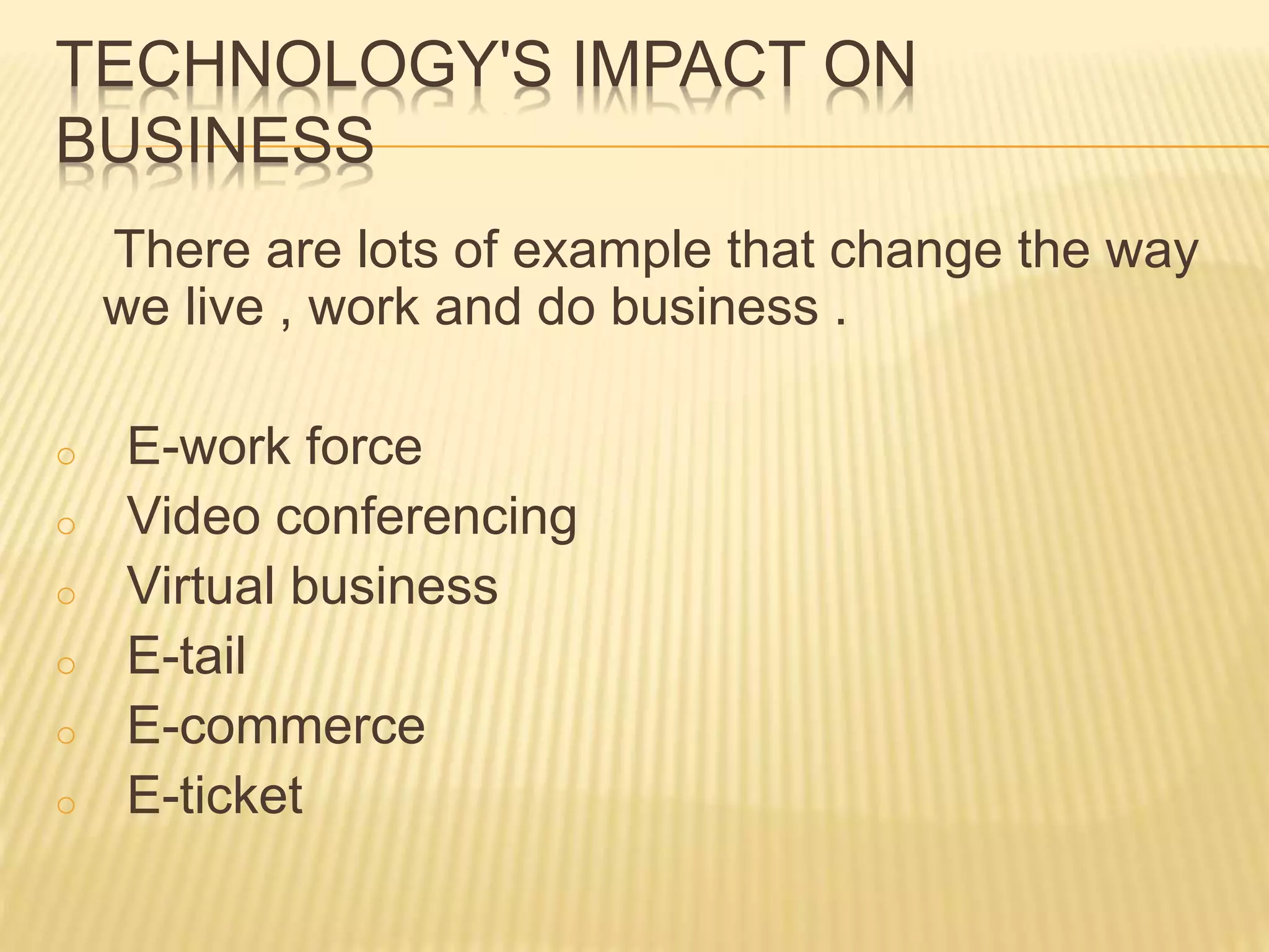 Impact of techonology in international business | PPT