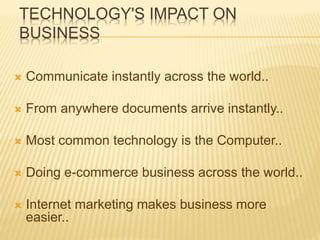 Impact of techonology in international business | PPTX