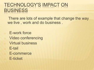 Impact of techonology in international business | PPT