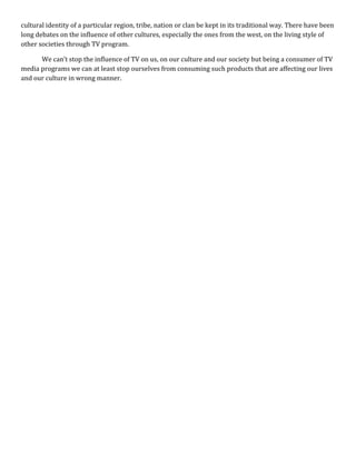 Impact of Television on Culture | DOCX