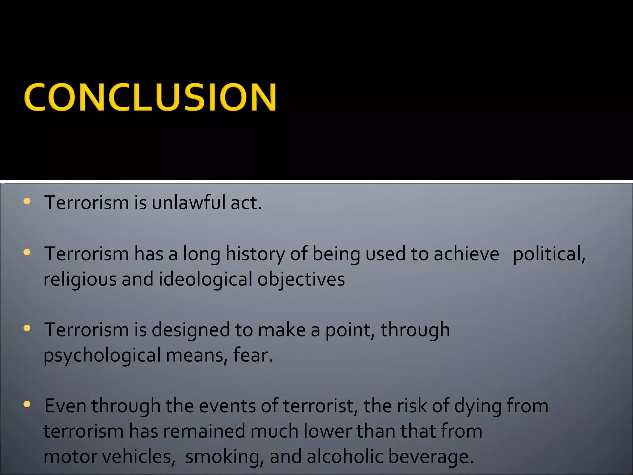 Impact of Terrorism | PPT