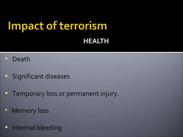 Impact of Terrorism | PPT