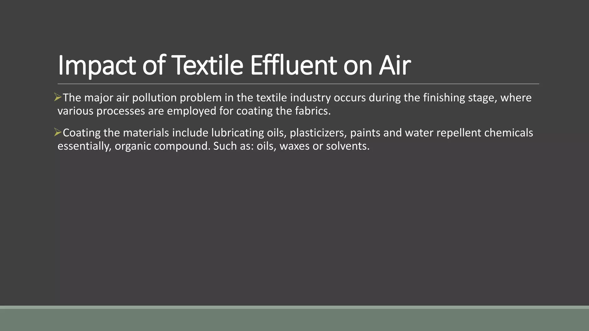 Impact of textile effluent on environment | PPTX