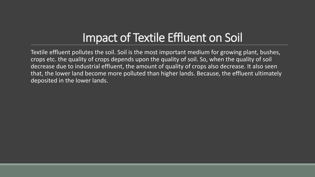 Impact of textile effluent on environment | PPTX