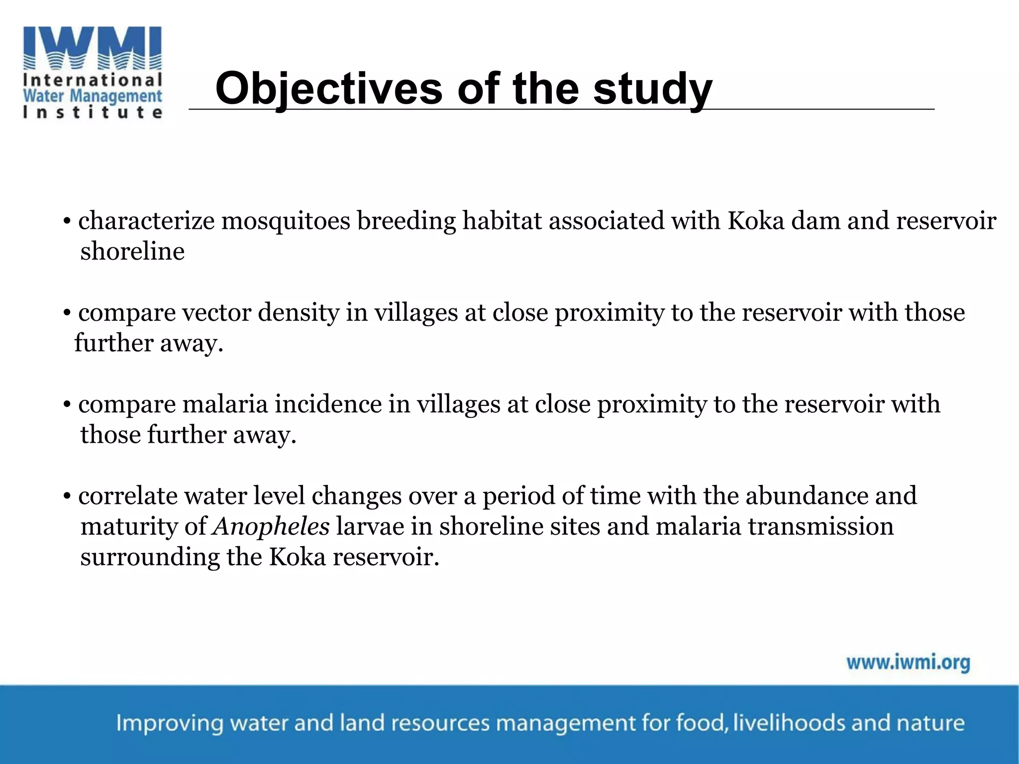Impact of the koka reservoir on malaria | PPT | Geography | Science