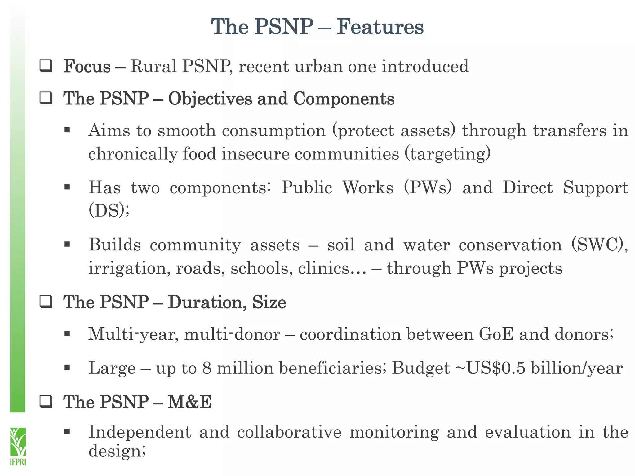 Impact of the PSNP (2006-2021) | PPTX
