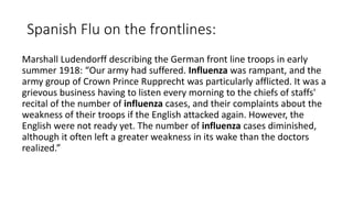 Impact of the spanish flu on military in wwi mcph presentation ...