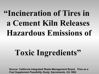 Impact of Tire Burning on Kiln Emissions | PPT