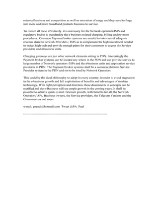 Impact of transition from voice to data and multi media business in ...