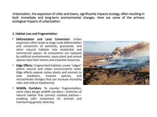 Impact of Urbanization on Ecology pptx | PPTX