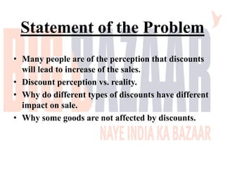 Impact of Wednesday Discount on Big Baazar Sales | PPTX