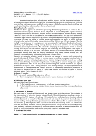 Impact of working memory on academic achievement of university science students in punjab ...