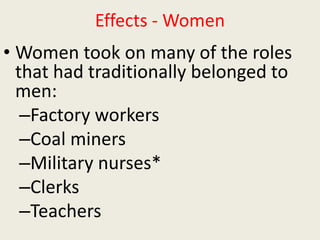 Impact of WWI on African Americans & Women | PPTX