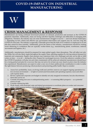 COVID-19- Impact on Industrial Manufacturing | PDF
