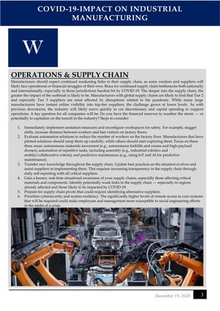 COVID-19- Impact on Industrial Manufacturing | PDF