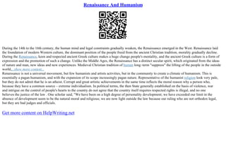 Impact On Renaissance Humanism | PPT