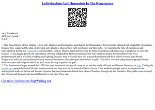 Impact On Renaissance Humanism | PPT