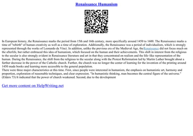 Impact On Renaissance Humanism | PPT