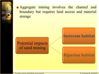Impact of river sand mining on environment by Dulanjali M. Wijethilake ...