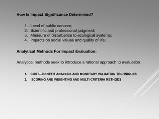 Impact prediction, evaluation and mitigation in eia | PPTX
