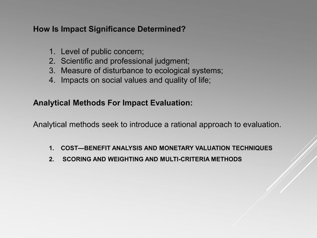 Impact prediction, evaluation and mitigation in eia | PPTX