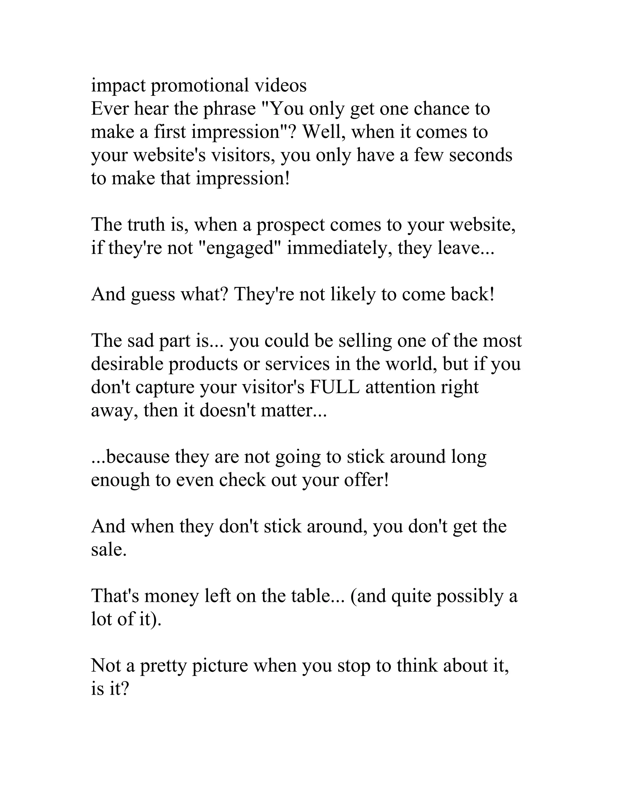 Impact promotional videos | PDF