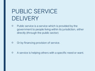 Impact public service delivery | PDF
