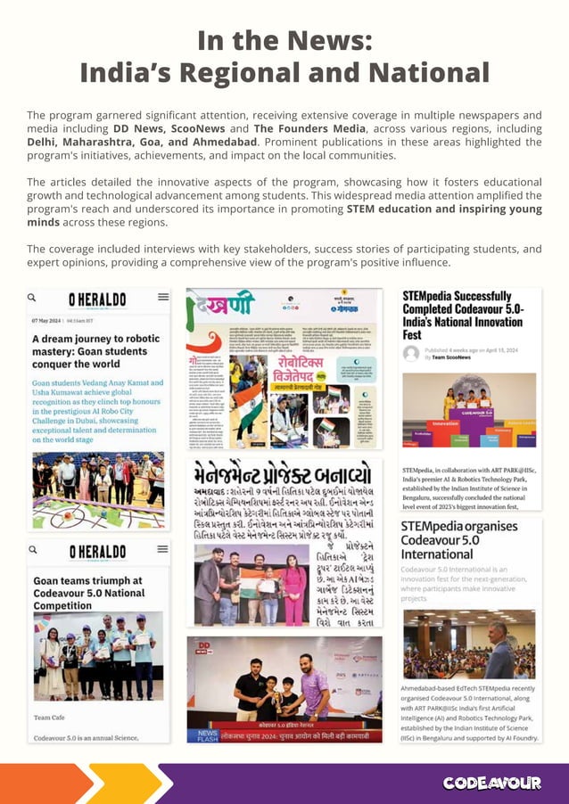 Codeavour 5.0 International Impact Report - The Biggest International ...