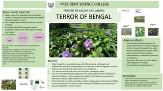 Cause and solution of Water hyacinth (Terror of Bengal) | PPTX