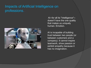 Impacts of artificial intelligence on jobs | PPTX