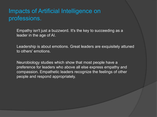 Impacts of artificial intelligence on jobs | PPTX