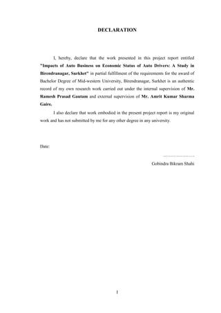 Impacts of automobiles on economic status of auto drivers | PDF