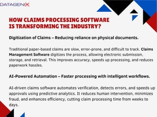 Impacts of Claims Management Software On Claims Processing | PDF