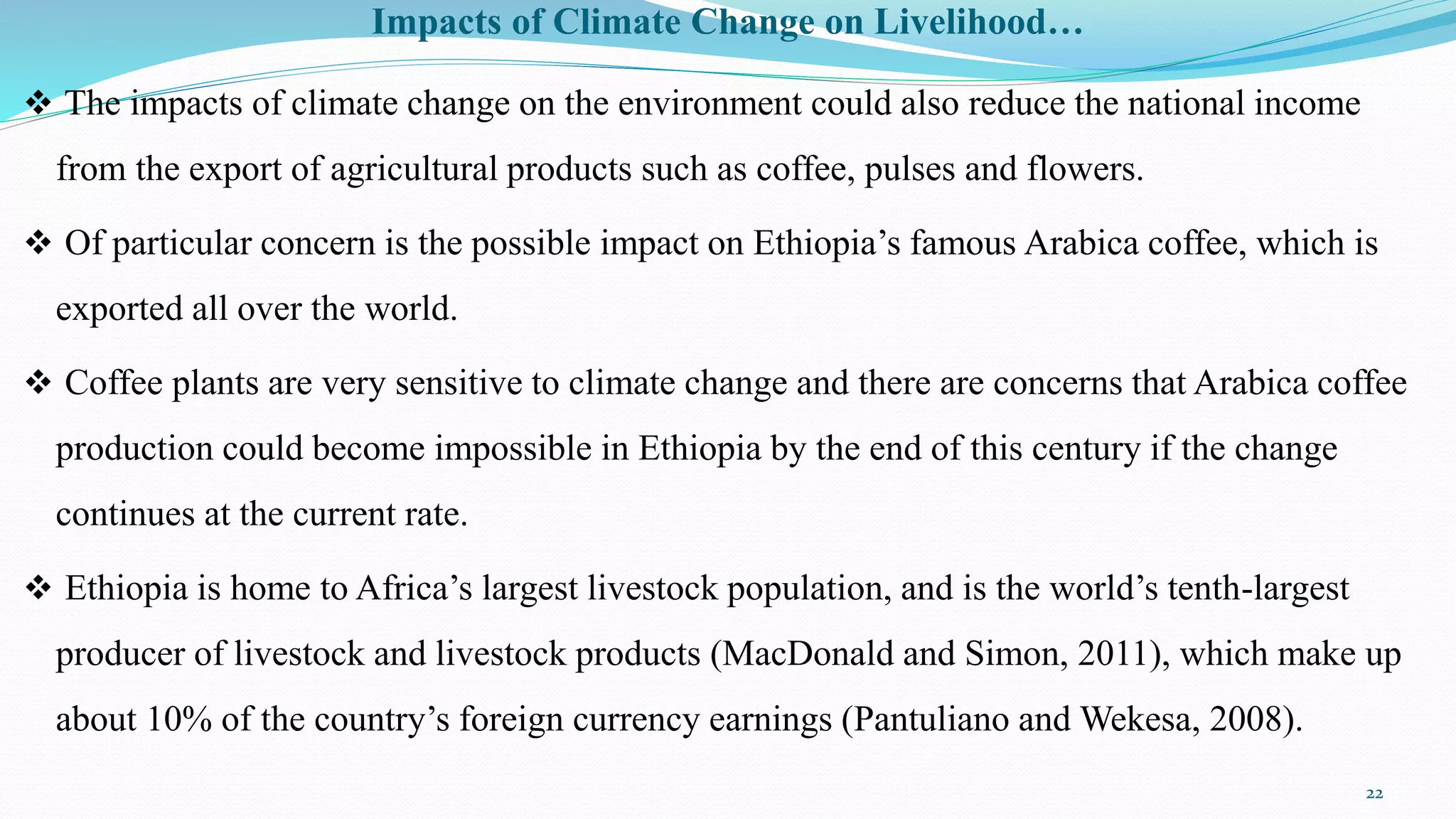 Impacts of climate change on livelihood by zewde alemayehu tilahun | PPTX